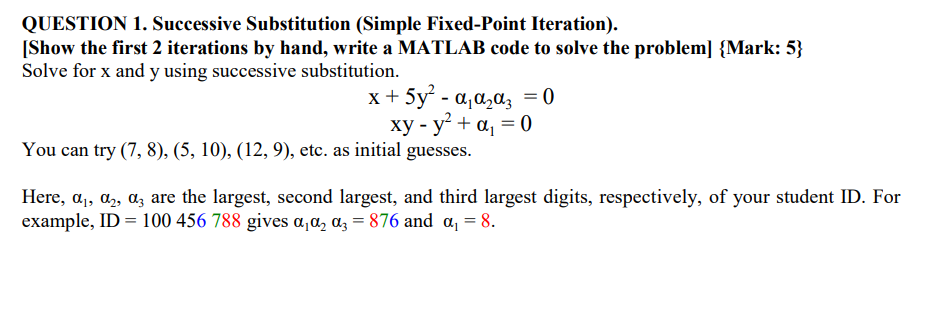 Solved QUESTION 1. Successive Substitution (Simple | Chegg.com