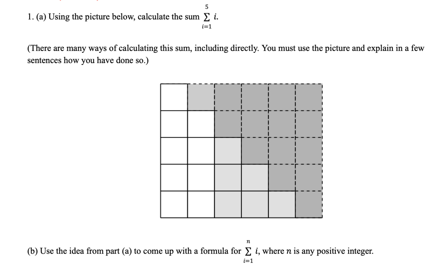 Solved 1. (a) Using the picture below, calculate the sum | Chegg.com