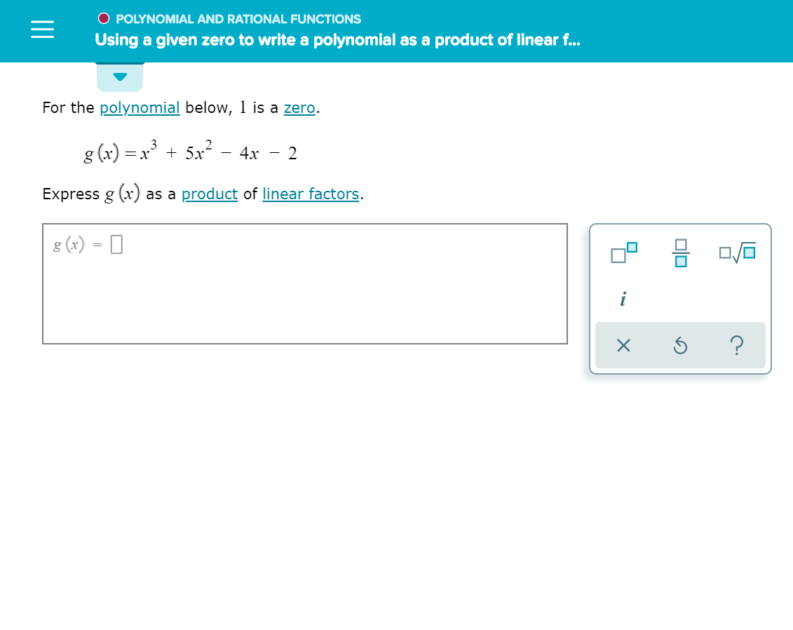 Solved O POLYNOMIAL AND RATIONAL FUNCTIONS Using a given | Chegg.com