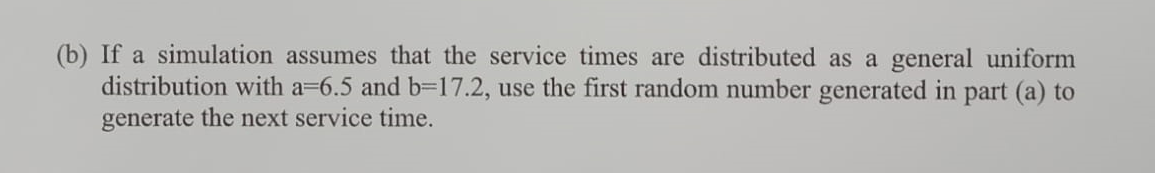 Solved Consider a multiplicative congruential generator, | Chegg.com