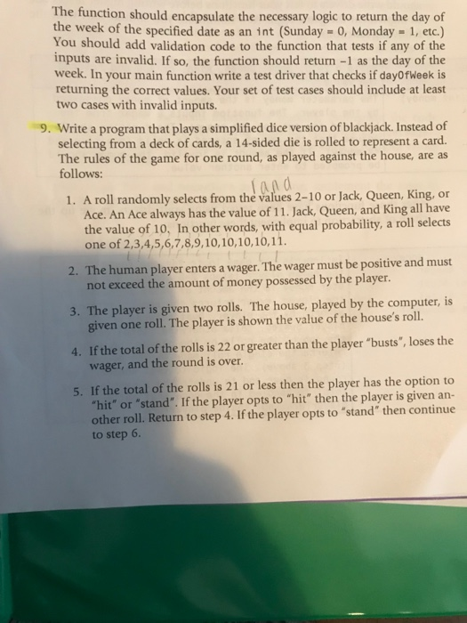 Solved The function should encapsulate the necessary logic | Chegg.com