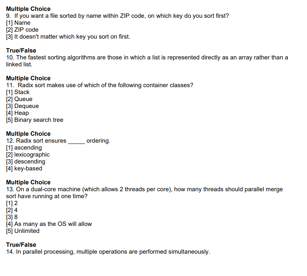 Solved Multiple Choice 9. If you want a file sorted by name | Chegg.com