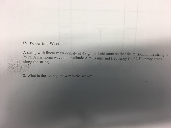 Solved A string with linear mass density of 47 g/m is held | Chegg.com