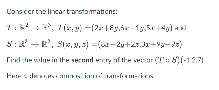 Solved Consider the linear | Chegg.com