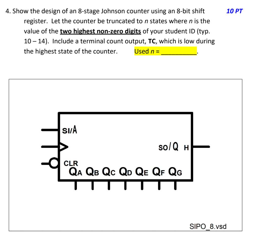 Solved 10 PT 4. Show the design of an 8-stage Johnson | Chegg.com