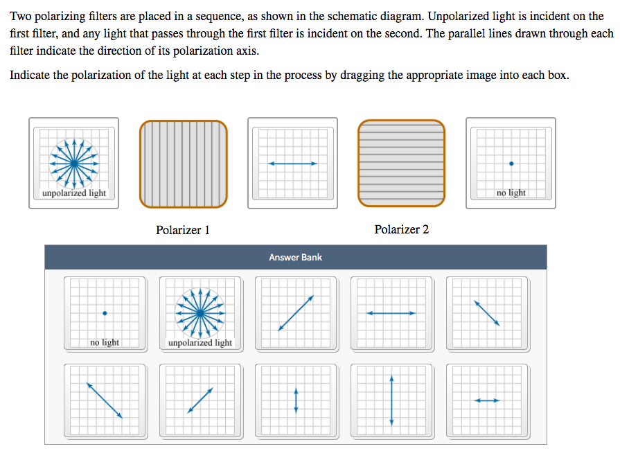 Solved Two polarizing filters are placed in a sequence, as | Chegg.com