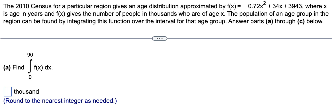 Solved The 2010 Census for a particular region gives an age | Chegg.com