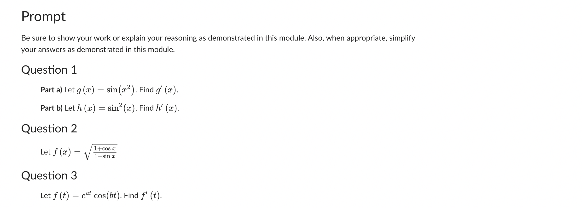 Solved Be sure to show your work or explain your reasoning | Chegg.com