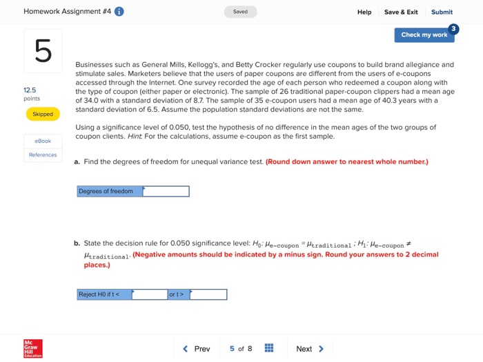 Solved Homework Assignment 4 Saved Help Save And Exit Submit