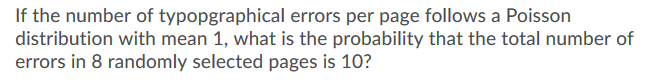 Solved If The Number Of Typographical Errors Per Page