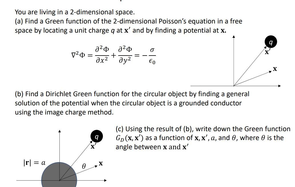 Solved You are living in a 2-dimensional space. (a) Find a | Chegg.com