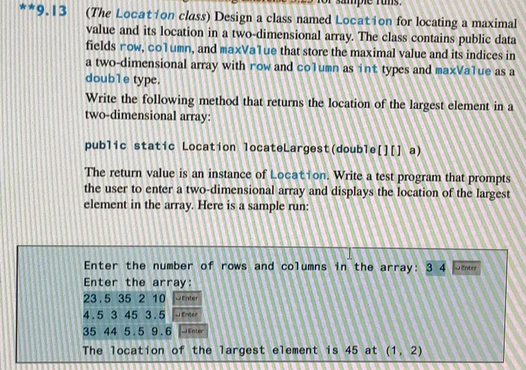 Solved 9. I 3 (The Location class) Design a class named | Chegg.com