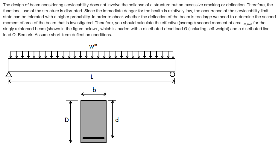 Solved The design of beam considering serviceability does | Chegg.com