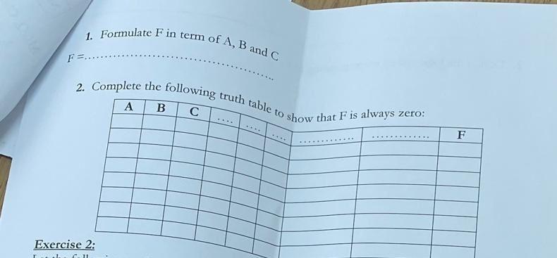 Solved Exercise 1: Let the following logic circuit: 2. | Chegg.com