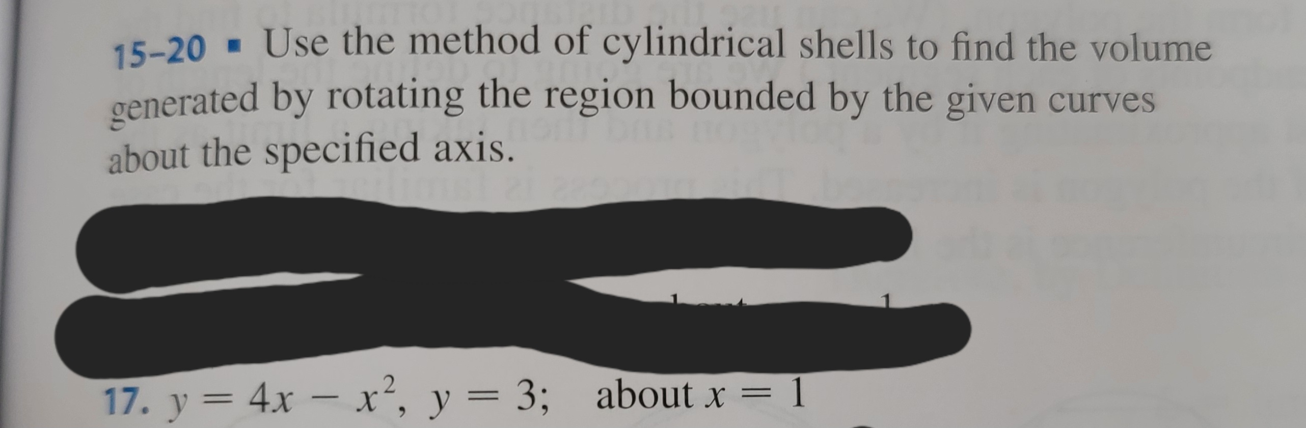 Solved 15-20 = ﻿Use the method of cylindrical shells to find | Chegg.com