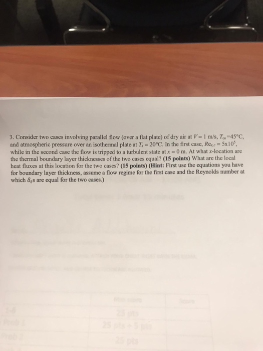 Solved 3. Consider two cases involving parallel flow (over a | Chegg.com