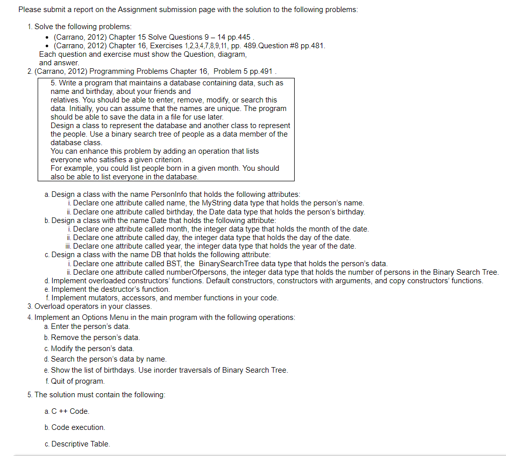 Solved Please submit a report on the Assignment submission | Chegg.com
