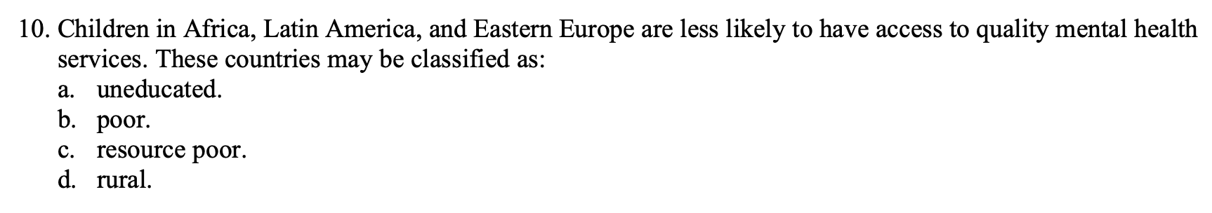 Solved Children in Africa, Latin America, and Eastern Europe | Chegg.com