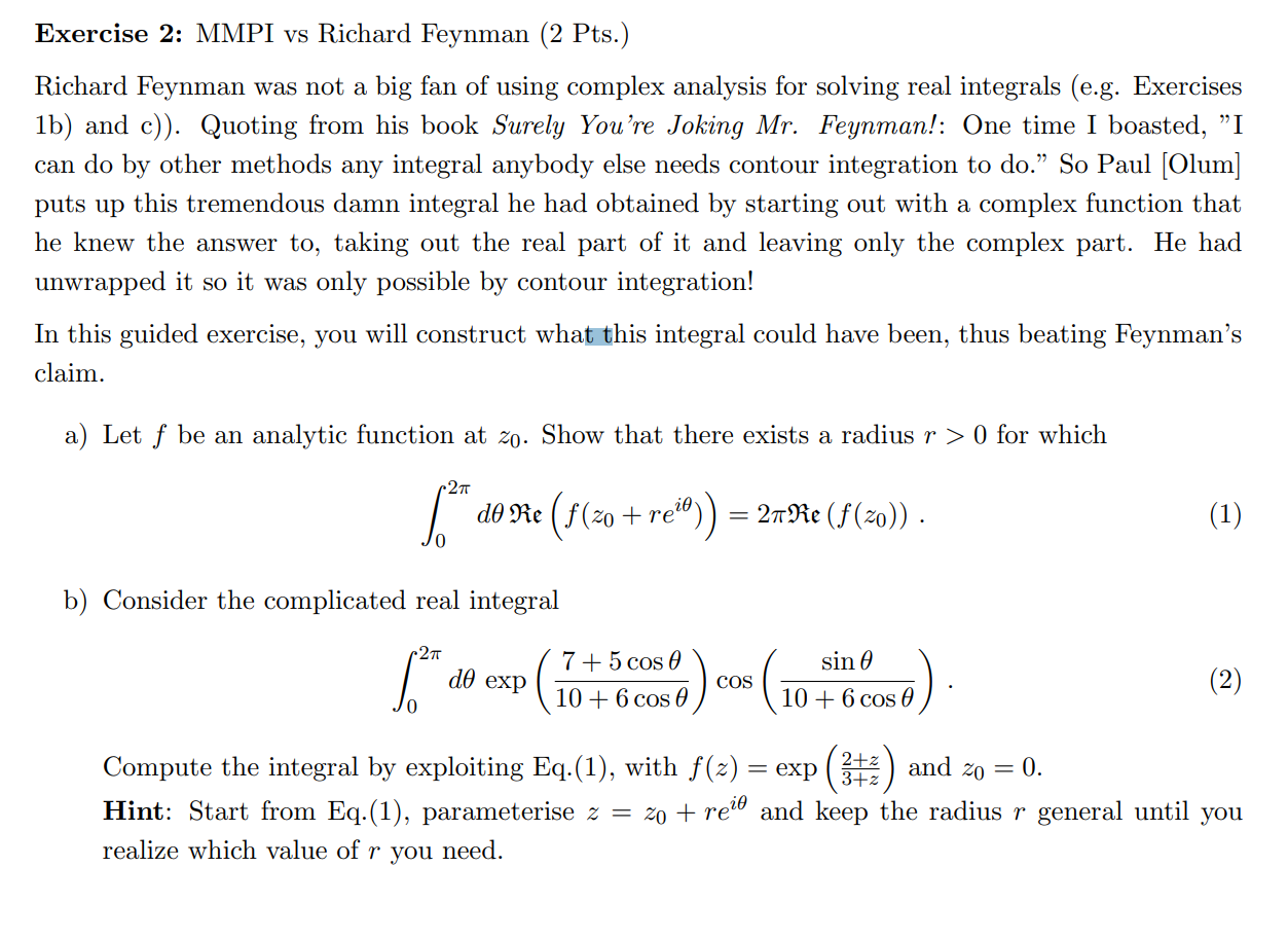 Exercise 2: MMPI vs Richard Feynman (2 Pts.) Richard | Chegg.com