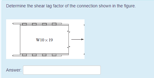 Solved Determine the shear lag factor of the connection | Chegg.com
