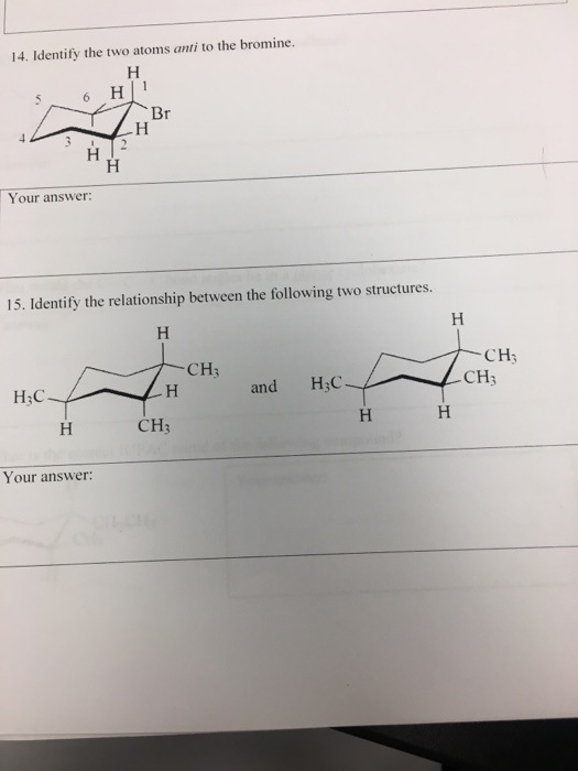 Solved Identify the two atoms anti to the bromine. Your | Chegg.com