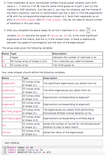 Normalized Power Iteration, Normalized Inverse Power | Chegg.com
