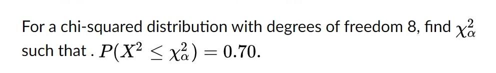 Solved For a chi-squared distribution with degrees of | Chegg.com