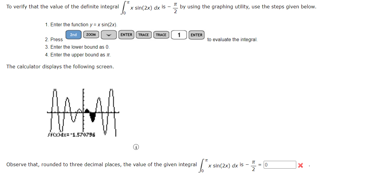Solved To verify that the value of the definite integral | Chegg.com