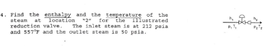 Solved 4 Find The Enthalpy And The Temperature Of The Steam Chegg