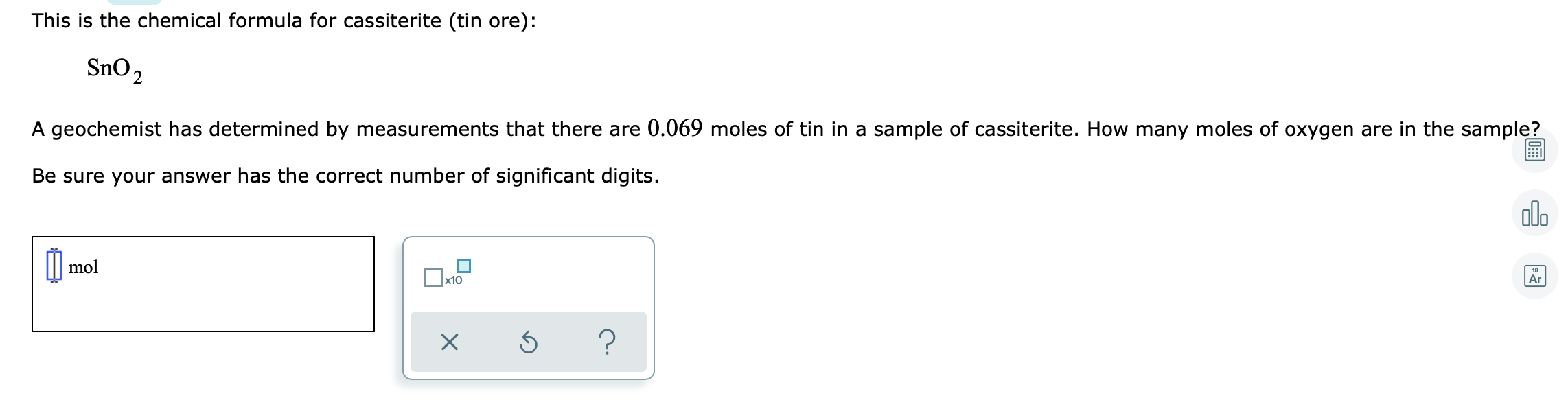 Solved This is the chemical formula for cassiterite (tin | Chegg.com