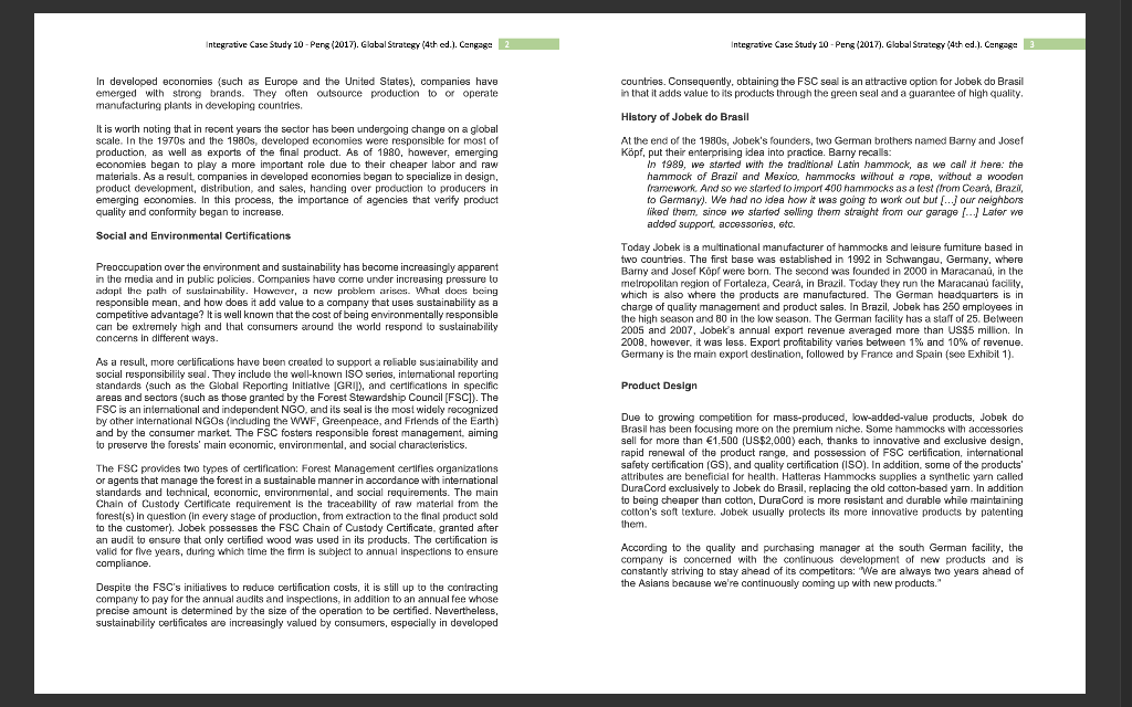 Solved Integrative Case Study 10-Peng (2017). Global | Chegg.com