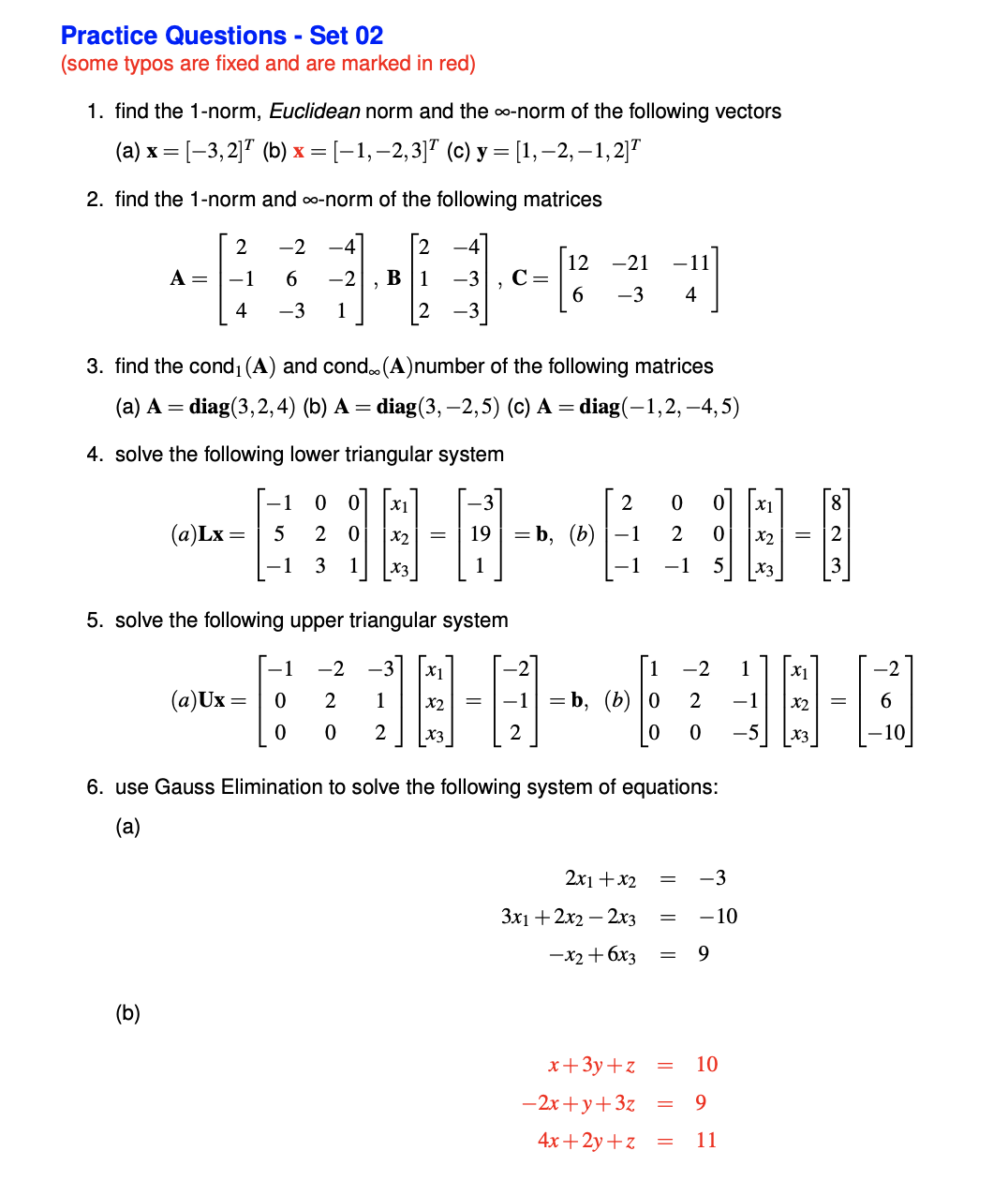 Solved 1. find the 1-norm, Euclidean norm and the ∞-norm of | Chegg.com