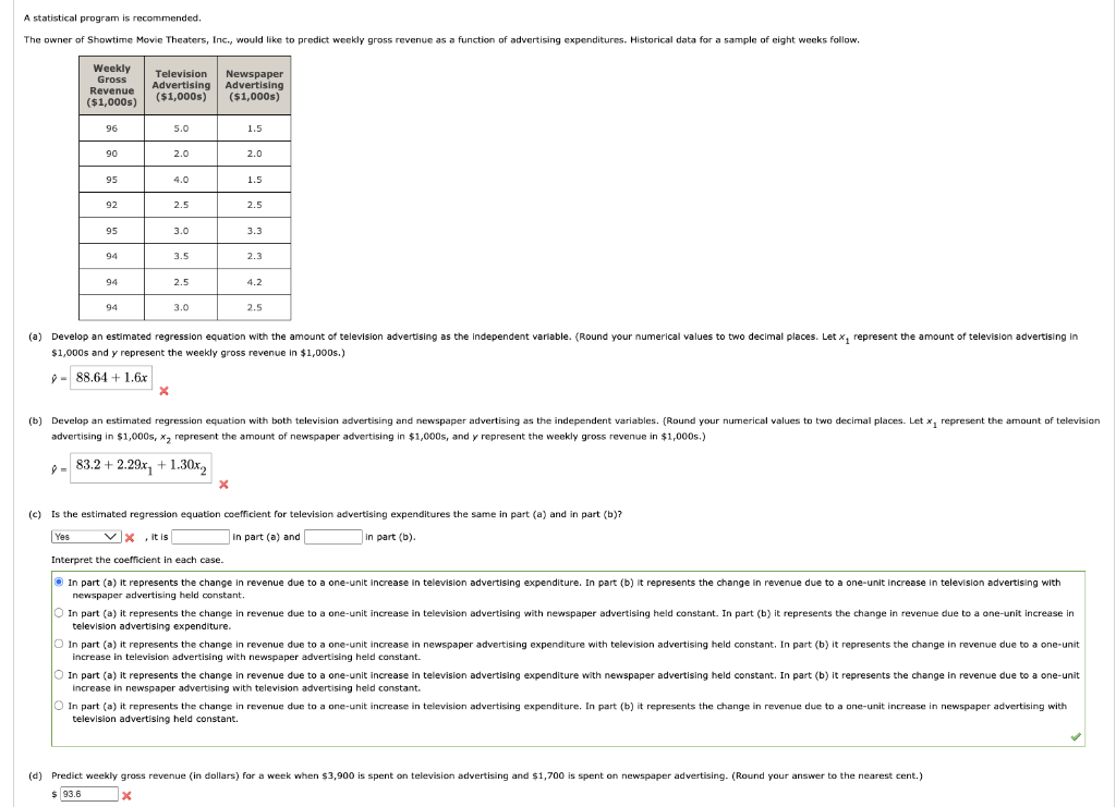 Solved A statistical program is recommended. $1,000 s and y | Chegg.com