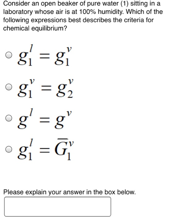Solved Consider an open beaker of pure water (1) sitting in | Chegg.com