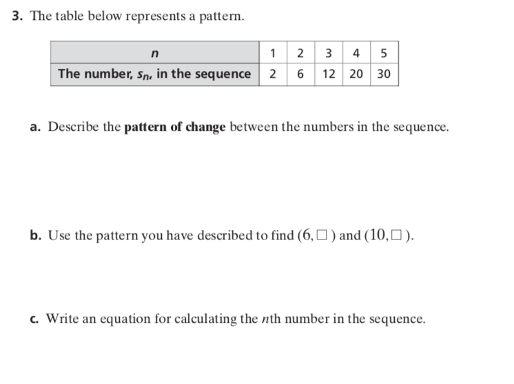 Solved 3. The table below represents a pattern. 1 23 45 The | Chegg.com