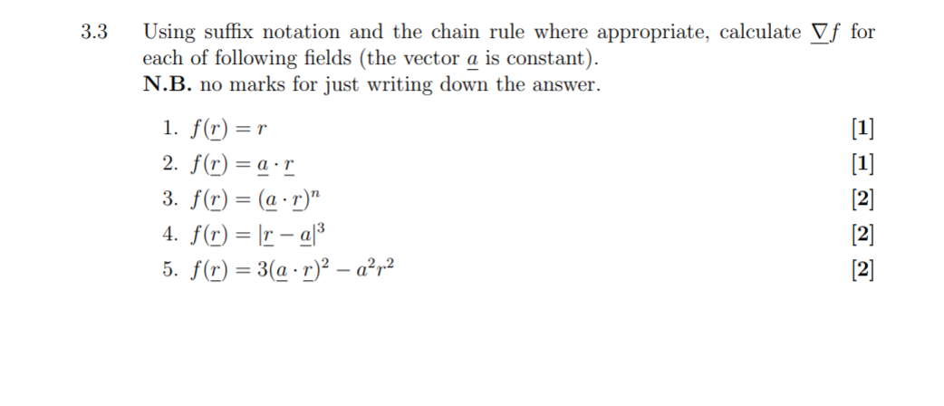 Solved 3.3 Using suffix notation and the chain rule where | Chegg.com