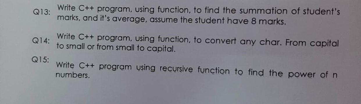 Solved Q13 Write C Program Using Function To Find The 2068
