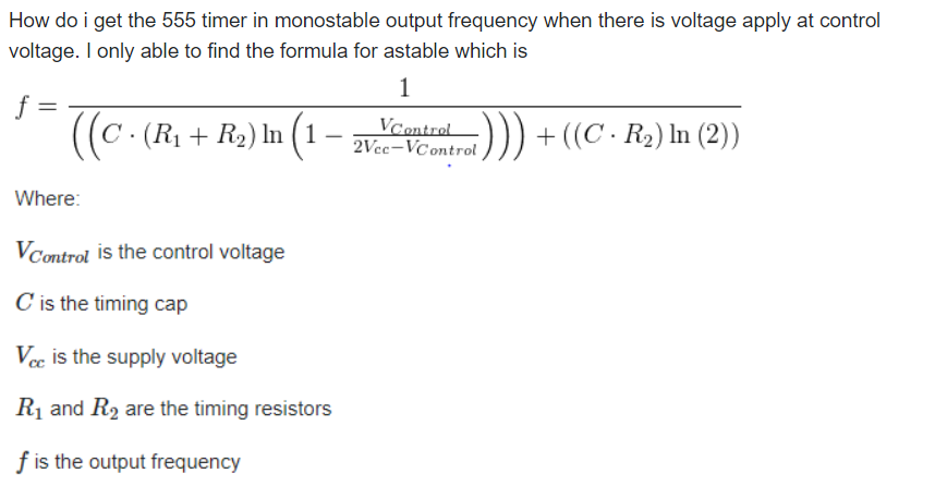 Solved How do i get the 555 timer in monostable output | Chegg.com