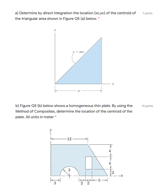 Solved 7 points a) Determine by direct integration the | Chegg.com