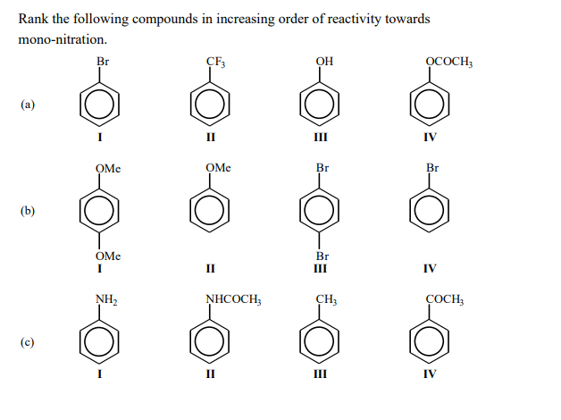 Solved Rank the following compounds in increasing order of | Chegg.com