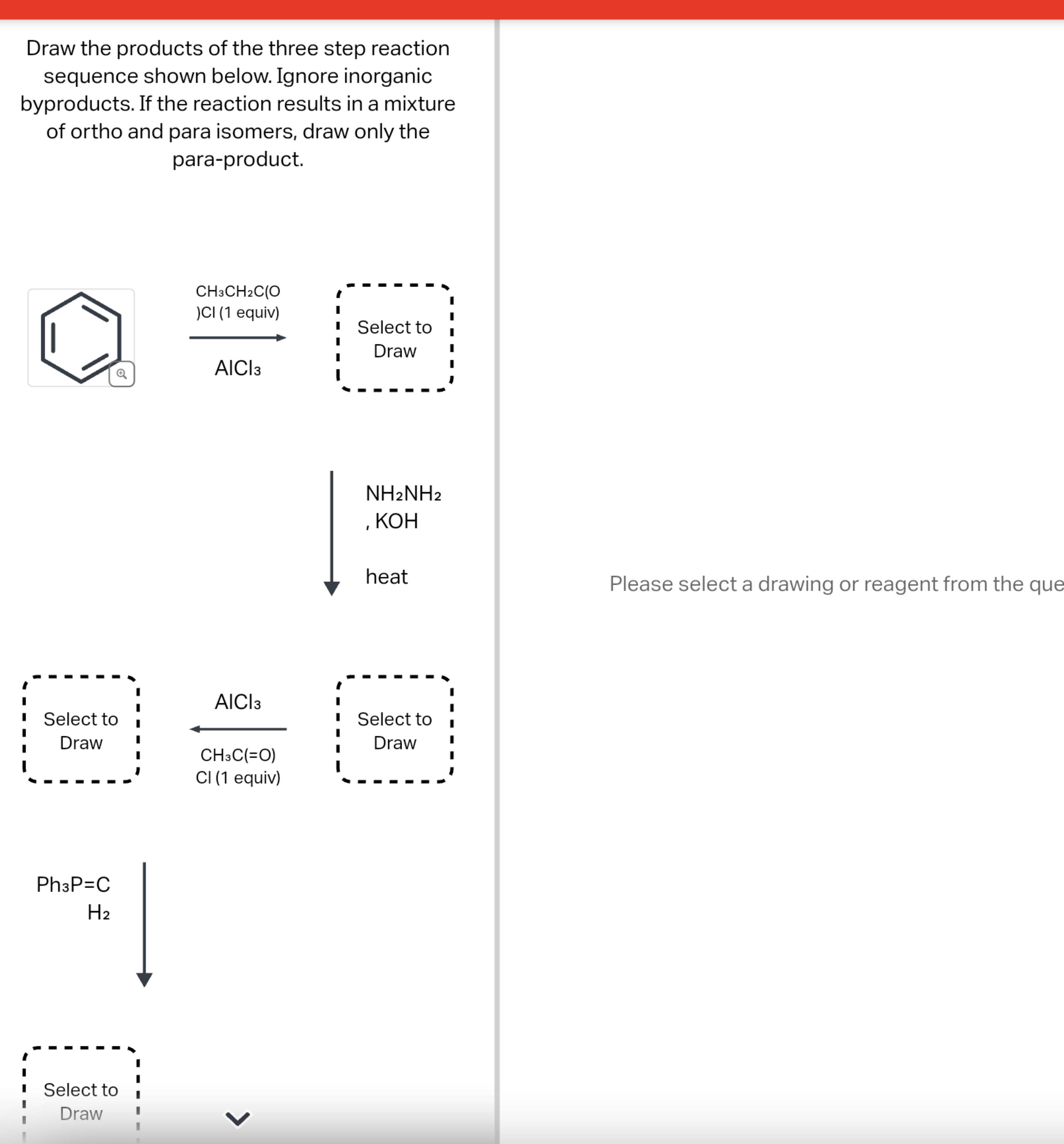 Solved Draw the products of the three step reactionsequence | Chegg.com