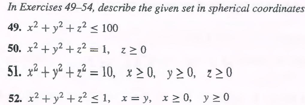 Solved In Exercises 49-54, describe the given set in | Chegg.com