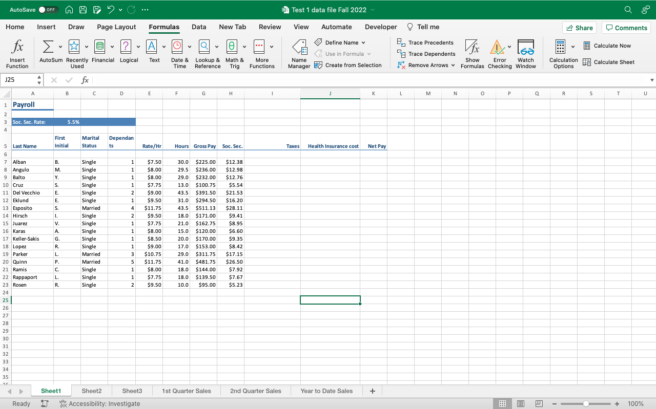 Solved The taxes are calculated using an IF function based | Chegg.com
