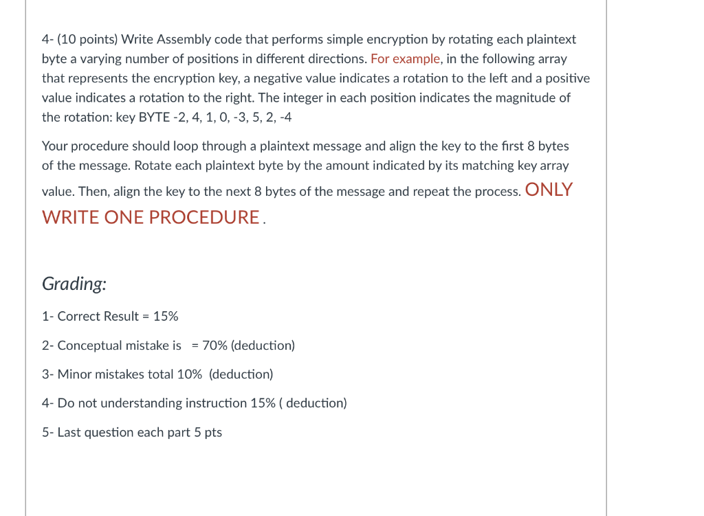 Solved 4- (10 points) Write Assembly code that performs | Chegg.com