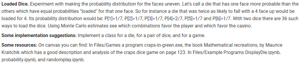 Solved Dice Game In this assignment you will write a | Chegg.com