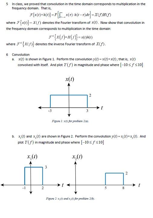 Solved 5 In class, we proved that convolution in the time | Chegg.com
