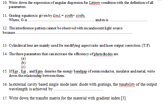 Solved 10. Write down the expression of angular dispersion | Chegg.com