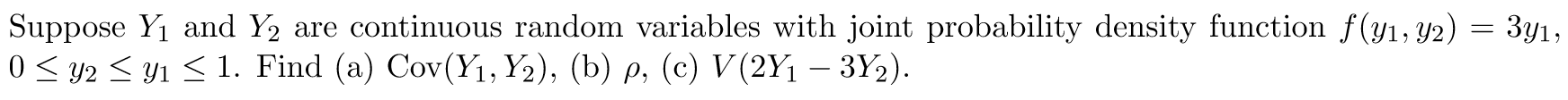 Solved Suppose Y1 and Y2 are continuous random variables | Chegg.com