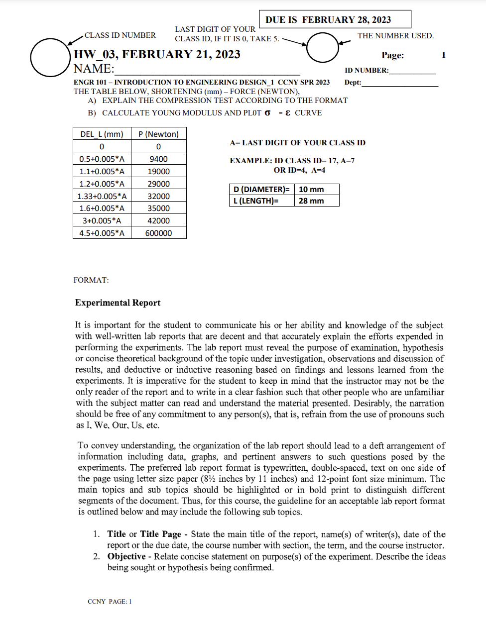 Solved ENGR 101 - INTRODUCTION TO ENGINEERING DESIGN_1 CCNY | Chegg.com
