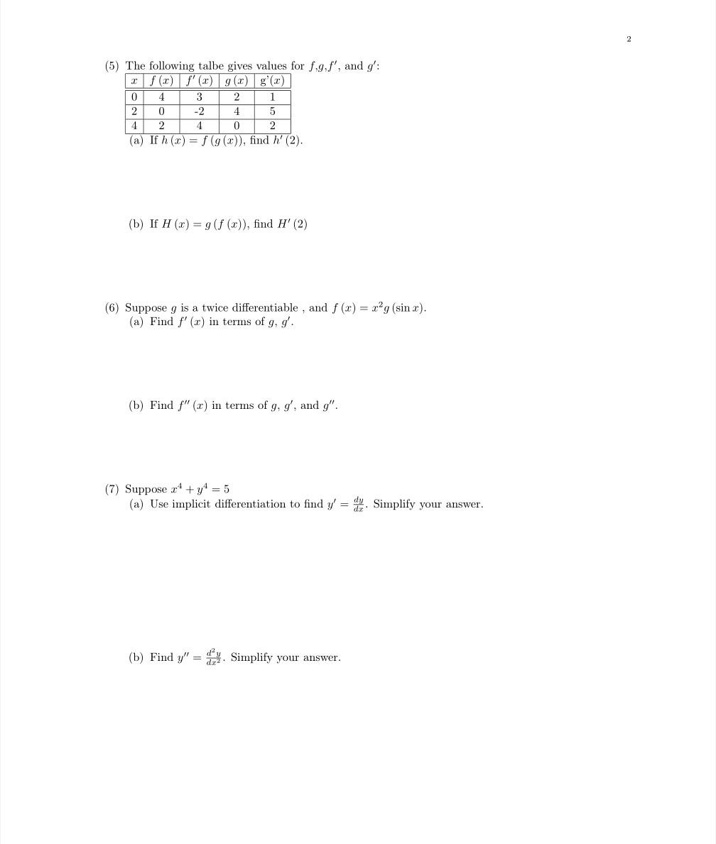Solved Show appropriate work when answering questions. (1) | Chegg.com